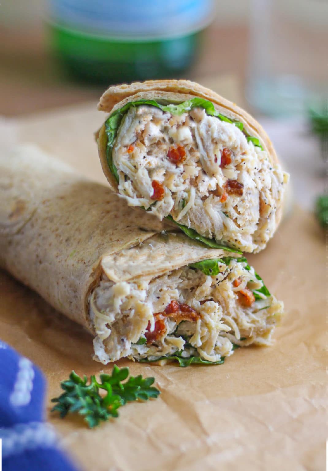 Instant Pot Caesar Chicken Wraps